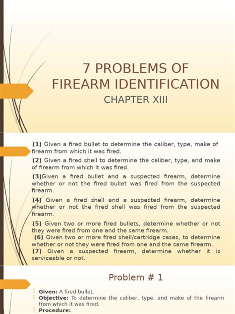 Chapter 13 7 Problems Of Firearm Identification Pdf Caliber Bullet