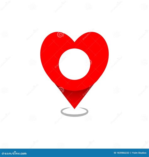 Red Map Pointer Heart Icon Gps Location Symbol Web Pointer Heart