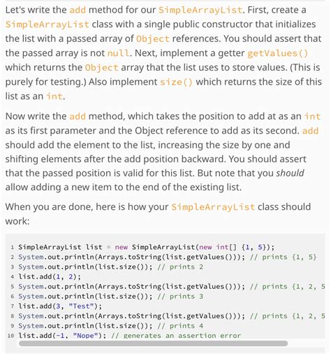 Solved Let S Write The Add Method For Our SimpleArrayList Chegg