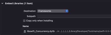 Ios Crash On Dyld Library Not Loaded Usrlibswiftlibswift