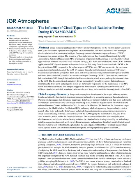 The Influence Of Cloud Types On Cloud‐radiative Forcing During Dynamoamie