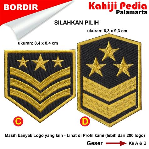 Patch Bordir Emblem Bordir Badge Bet Pangkat Abcd Shopee Indonesia
