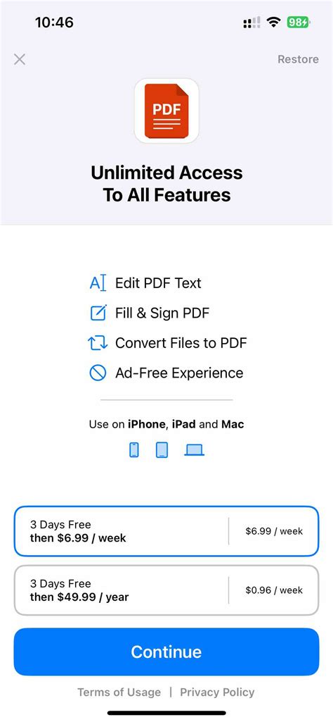 Pdf Editor ® Paywall Screenshot 300kmo