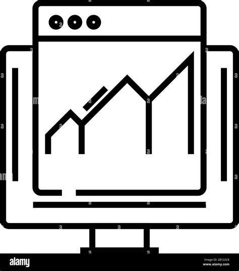 Chart Line Icon Concept Sign Outline Vector Illustration Linear Symbol Stock Vector Image