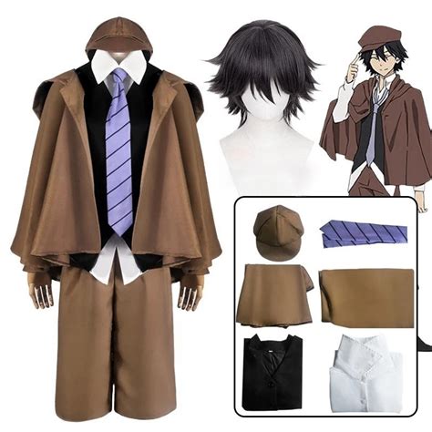 Manmeicos Anime Bungo Stray Dogs Ranpo Edogawa Cosplay Costume Wig