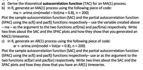 A Derive The Theoretical Autocorrelation Function