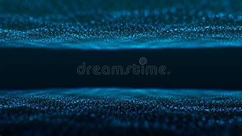 Wave Of Particles Futuristic Dots Pattern On Dark Background Big Data Digital Code Technology