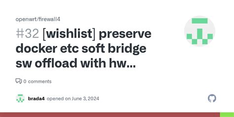 [wishlist] Preserve Docker Etc Soft Bridge Sw Offload With Hw Offload Enabled · Issue 32