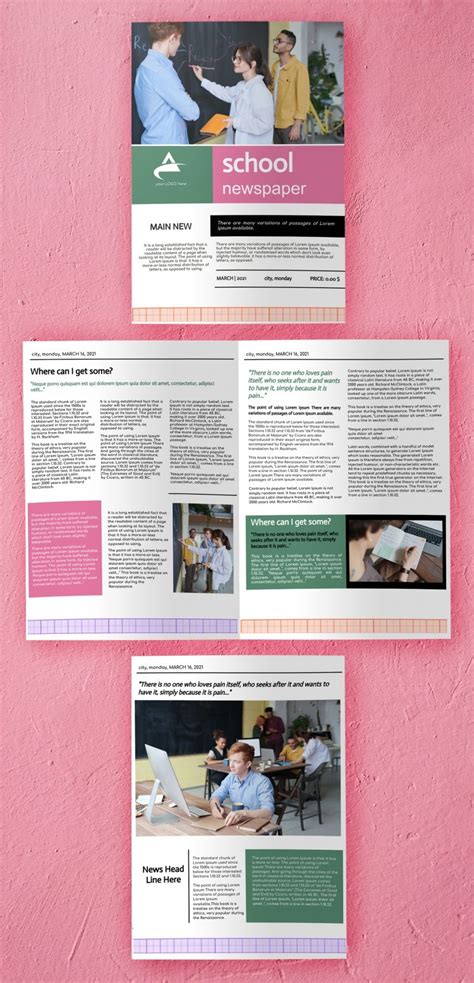 School Newspaper Layout Design