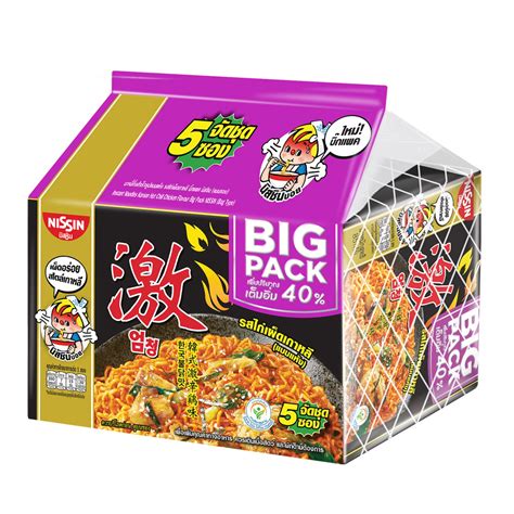 นิสชิน บิ๊กแพค บะหมี่กึ่งสำเร็จรูปแบบแห้ง รสไก่เผ็ดเกาหลี 85 ก แพ็ค 5 Big C Online