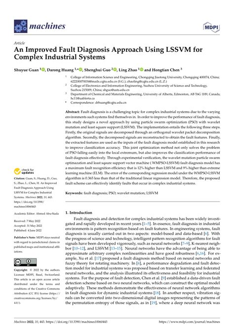 pdf an improved fault diagnosis approach using lssvm for complex