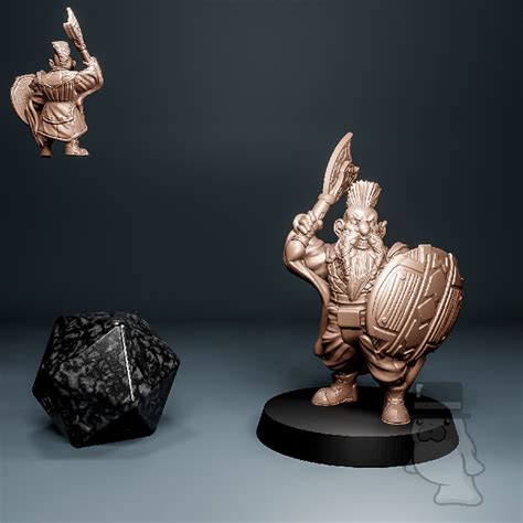 Fighter Male Dwarf Everyday Heroes Ec3d Design Mini Manatee New Zealand