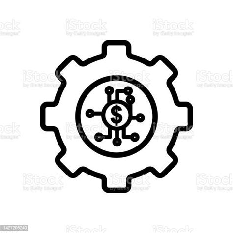 달러가 있는 기어 라인 아이콘 그림입니다 핀테크와 관련된 아이콘 선 아이콘 스타일 편집 가능한 간단한 디자인 가득 찬에 대한 스톡 벡터 아트 및 기타 이미지 Istock