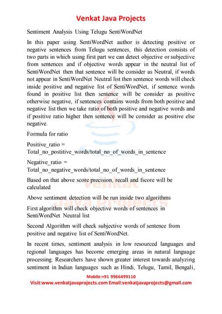 Sentiment Analysis Using Telugu Senti Wordnet Docx
