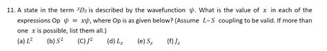 Solved A State In The Term D Is Described By The Chegg Com