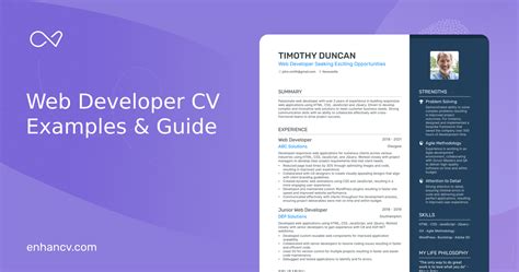 Web Developer CV Examples For