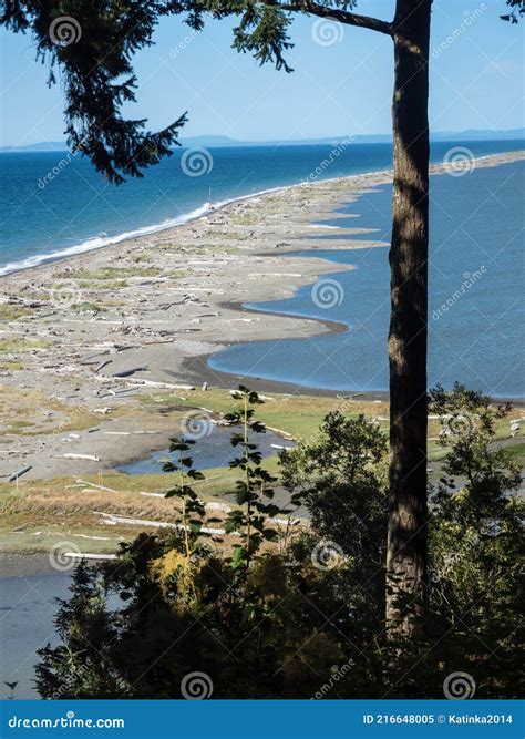 Scenic View Of Dungeness Spit The Longest Sand Spit In The Us Stock