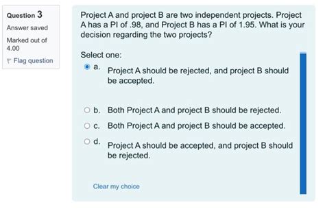 Solved Project A And Project B Are Two Independent Projects Chegg Com