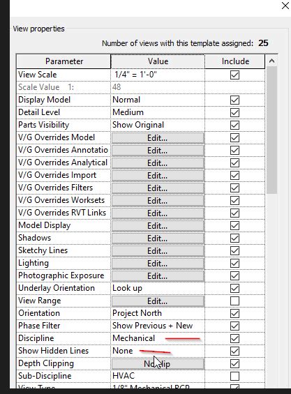 unexpected display when activating hidden lines display for mep