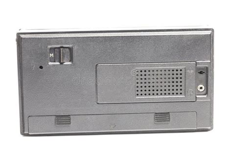 Old Transistor Radio Isolated On White Rear View Stock Image Image