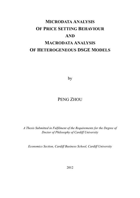 pdf microdata analysis of price setting behaviour and macrodata