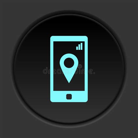 Dark Button Icon Mobile Phone Pin Button Banner Round Badge Interface For Application