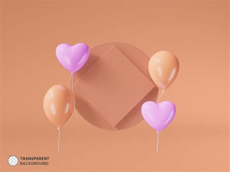 Ballons Brillants Avec Icône En Forme De Coeur Isolé Illustration De