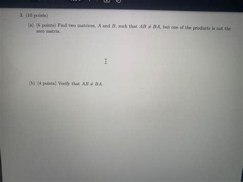 Solved Points A Points Find Two Matrices A Chegg Com