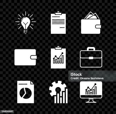 광선빛과 아이디어의 개념으로 전구를 설정 문서 지갑은 종이 돈 현금 그래프 차트 파이 인포 그래픽 컴퓨터 모니터 클립 보드