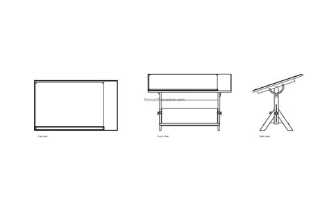 Drafting Table 02 Free Cad Drawings