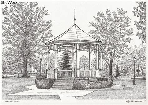 Technical Drawings Of Gazebo In The Park