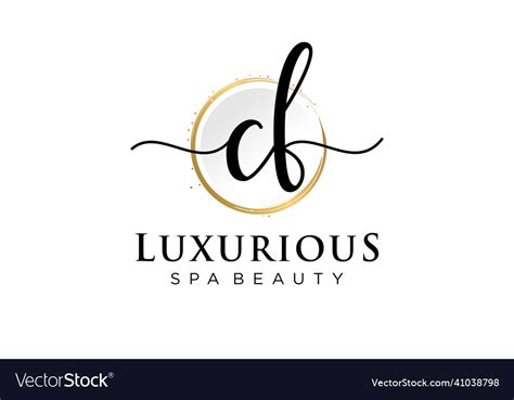 Initial Cf Feminine Logo Usable Royalty Free Vector Image