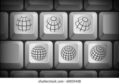 Globe Icons On Computer Keyboard Buttons Stock Vector Royalty Free Shutterstock