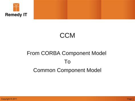 Ccm From Corba Component Model To Common Component Model