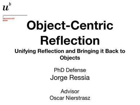 Object Centric Reflection Thesis Defense Ppt