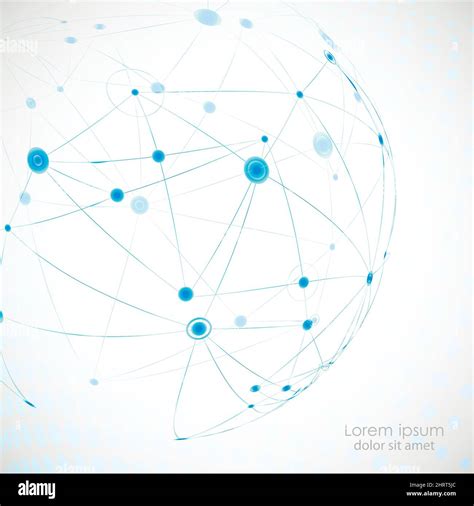 Abstract Vector Connect Circle With Molecular Structure Stock Vector