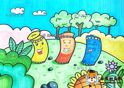 一幅简单又漂亮的垃圾分类儿童画教程，垃圾分类儿童画怎么画更好看 学前教育网