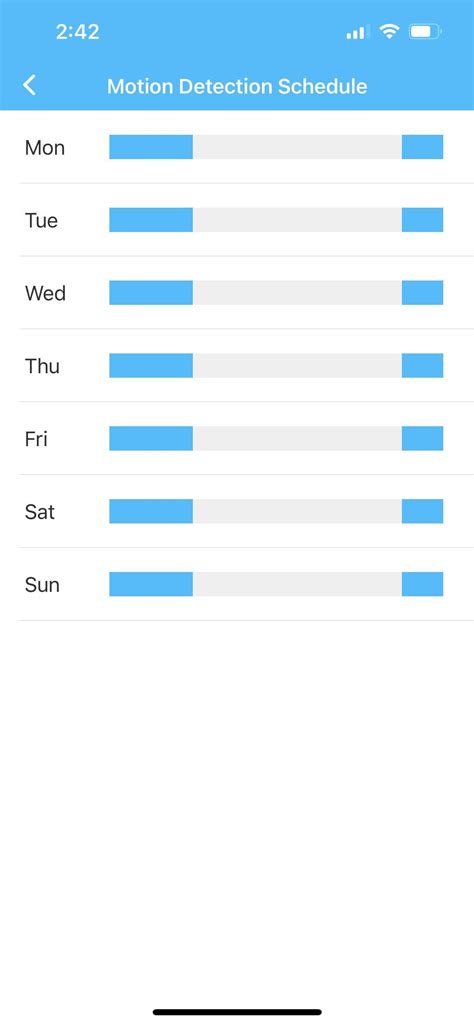 Motion Detection Schedule Ramcrest