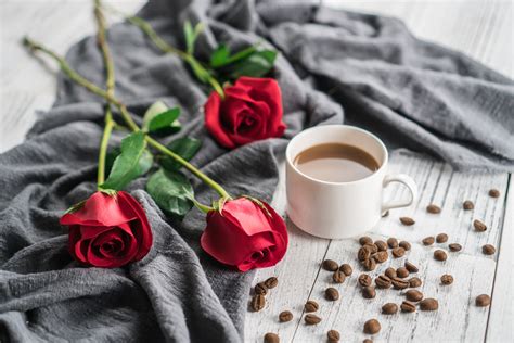 4k Coffee Cup Rose Coffee Beans Coffee Hd Wallpaper Rare Gallery