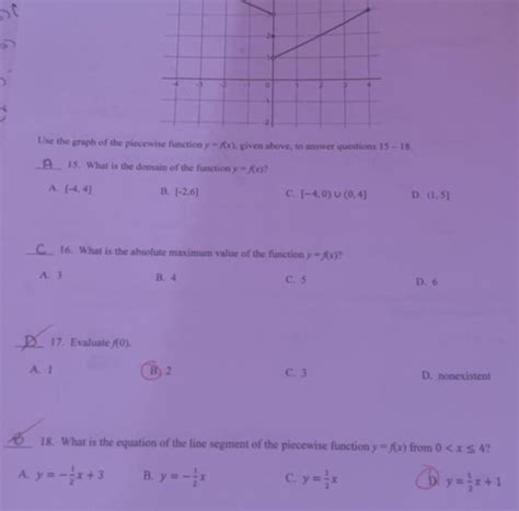 Answered Use The Graph Of The Piecewise Function Y Fx Given Above To