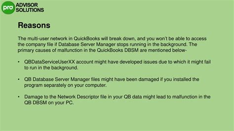 Ppt An Effective Guide To Fix Quickbooks Database Server Manager Stopped Powerpoint