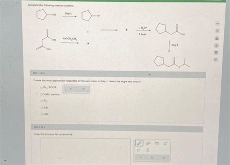 Complete The Following Reaction Scheme A Step 5 Part