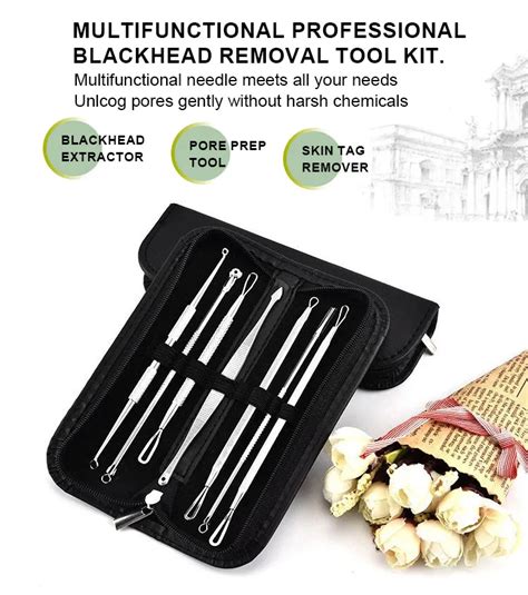 Professional Zit Whitehead Popper Pimple Extractor Tools Set 7pcs