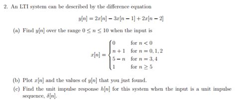 Solved An Lti System Can Be Described By The Difference