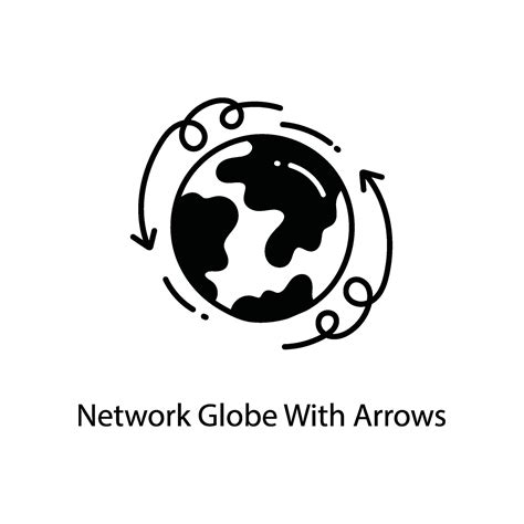 Network Globe With Arrows Doodle Icon Design Illustration Networking