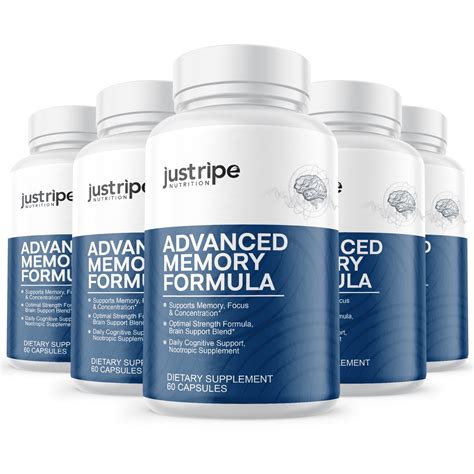 5 Pack Advanced Memory Formula Best Nootropic Brain Supplement Memory And Focus