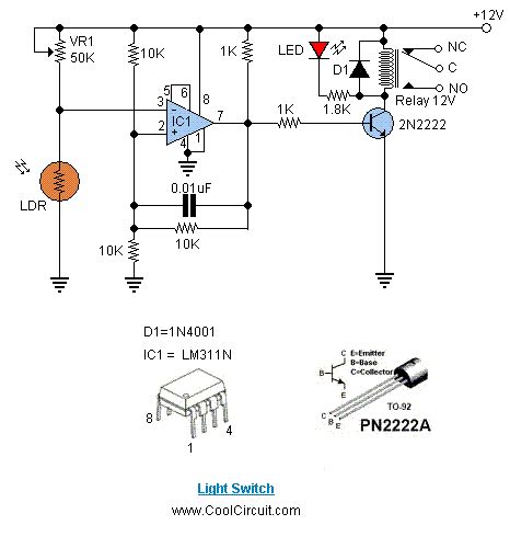 DIY LDR Switch Circuits ElectroSchematics Com