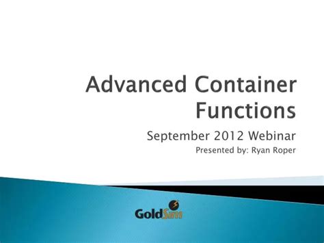 Ppt Advanced Container Functions Powerpoint Presentation Free
