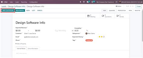 Converting Opportunity Into Sales Quotation Odoo V16 Enterprise