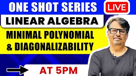 Linear Algebra Minimal Polynomial And Diagonalizability In One Shot